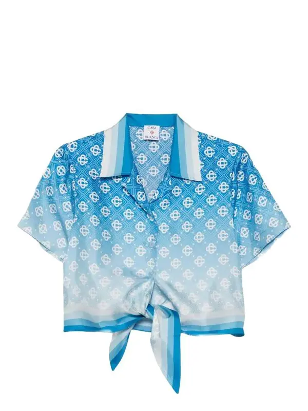 Casablanca Diamond Monogram Tie Shirt - Blue
