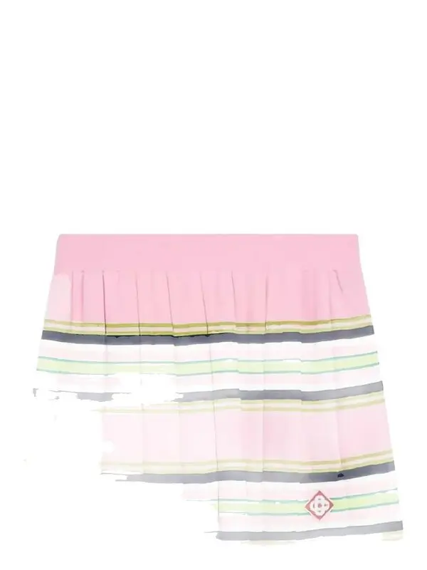 Casablanca Pleated Mini Skirt With Striped Pattern - Multicolor