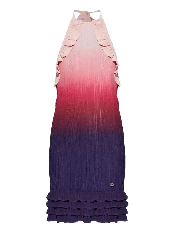 Casablanca High-neck Mini Dress With Ruffles - Multicolor