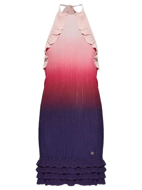 Casablanca High-neck Mini Dress With Ruffles - Multicolor