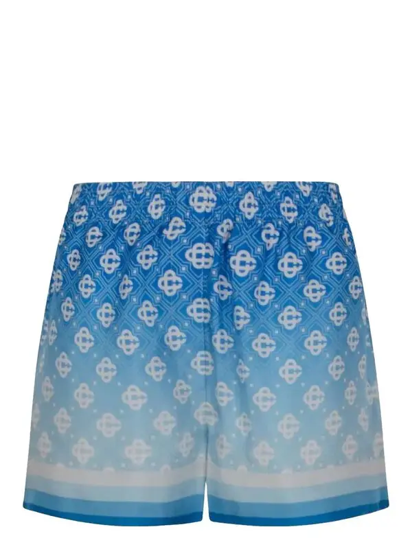 Casablanca Diamond Monogram Silk Shorts - Blue