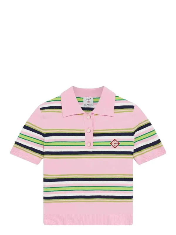 Casablanca Striped Knit Polo - Multicolor