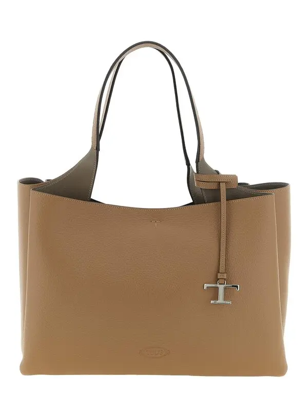 TOD'S Medium T Timeless Shopping Bag - Brown