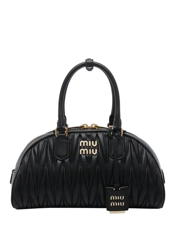 Miu Miu Matelassé Arcadie Shoulder Bag - Black