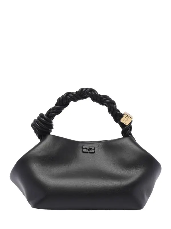 GANNI Small Leather Effect Bag - Black