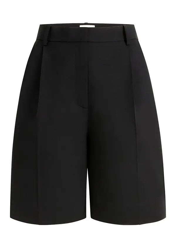 Khaite Auggie Wool Shorts - Black