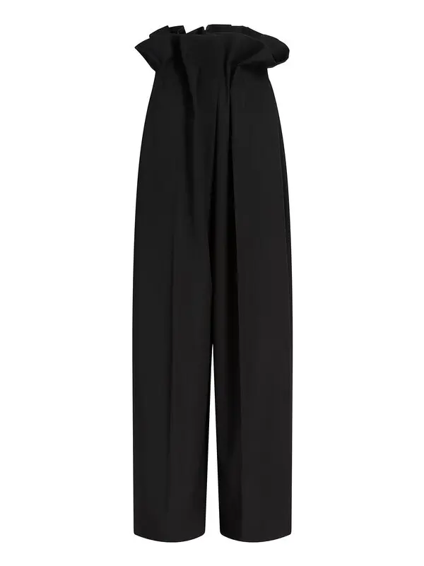Khaite Kira Wool Pleated Wide-leg Trousers - Black