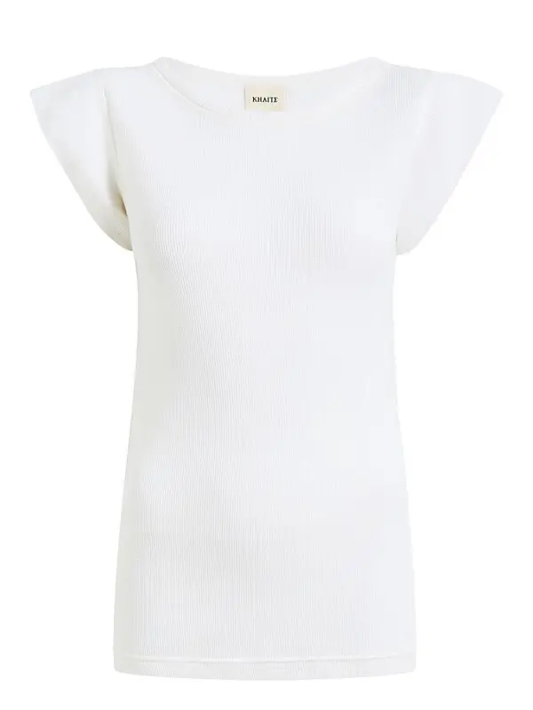Khaite Angel Top In Cashmere Jersey - Chalk