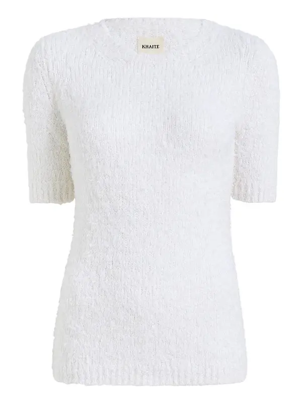 Khaite Cam Top In Eyelash Yarn - Glaze