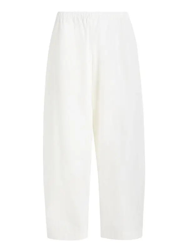 Khaite Roma Pant In Cotton Poplin - Chalk