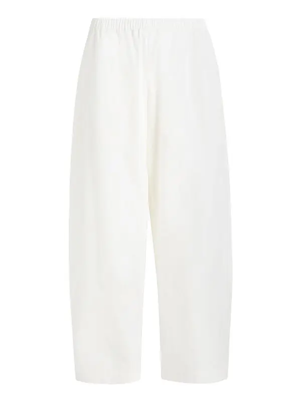 Khaite Roma Pant In Cotton Poplin - Chalk
