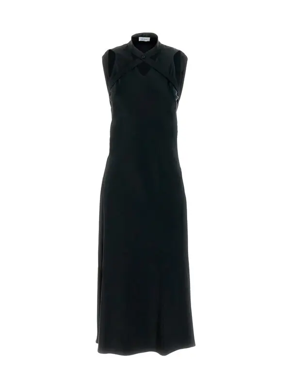 Off-White Sleeveless Midi Dress - Multicolor