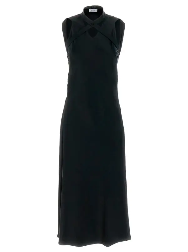 Off-White Sleeveless Midi Dress - Multicolor