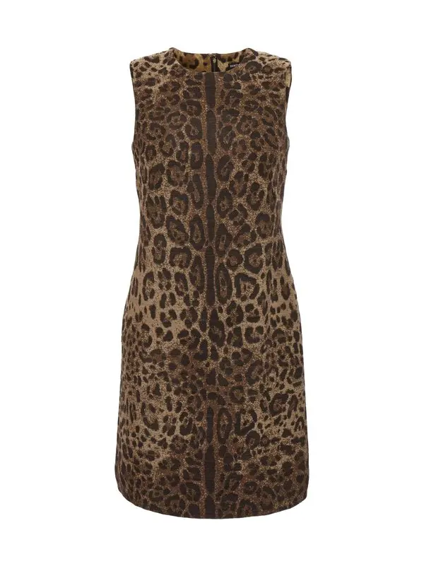 Dolce & Gabbana Leopard Print Sleeveless Dress - Multicolor
