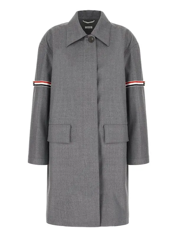 Thom Browne Tailored Coat With Signature Striped Detail - Multicolor