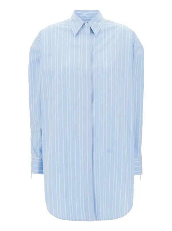 Off-White Striped Shirt With Zipper Detail - Multicolor