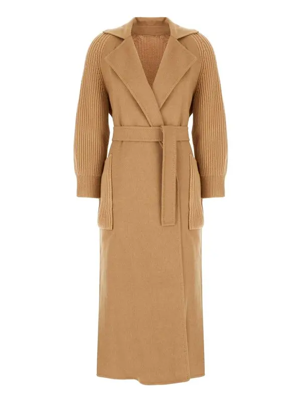 Max Mara Wool Blend Belted Cardigan Coat - Multicolor