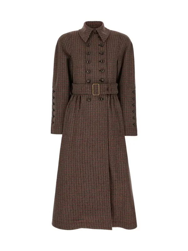 Chloé Double-breasted Belted Coat - Multicolor