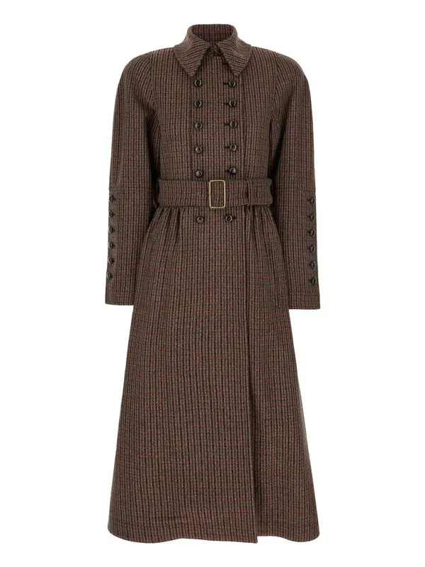 Chloé Double-breasted Belted Coat - Multicolor