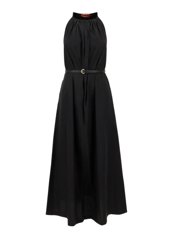 Max Mara Halter Neck Belted Dress - Multicolor