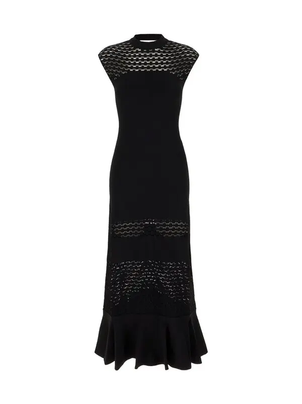LANVIN Knit Dress With Crochet Detail - Multicolor