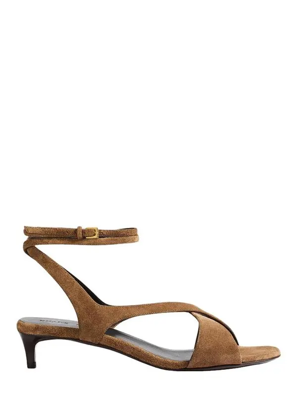 Khaite Liria Suede Ankle Strap Sandals - Dattero