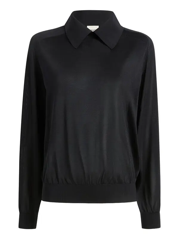 Khaite Alexa Silk Pullover - Black