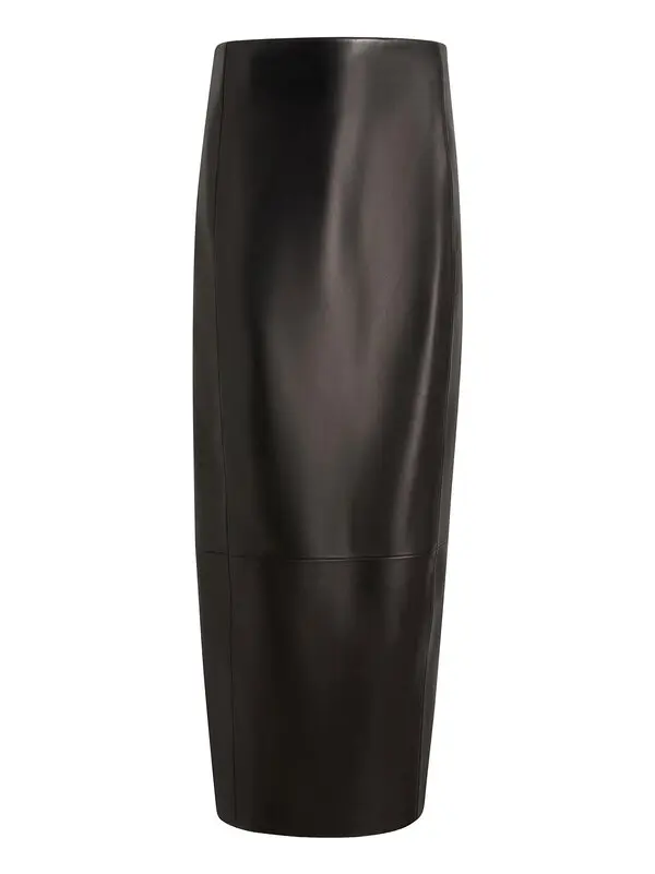 Khaite Lyle Leather Maxi Skirt - Black