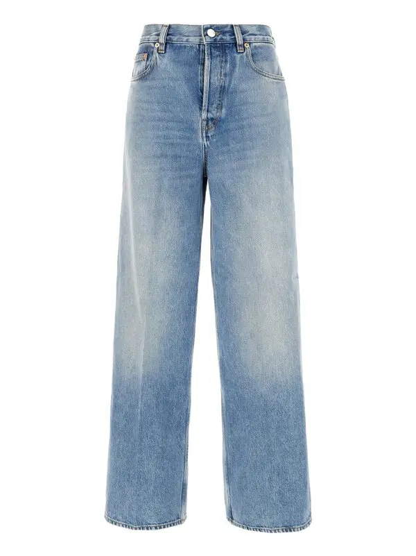 Gucci High Rise Wide Leg Jeans - Multicolor