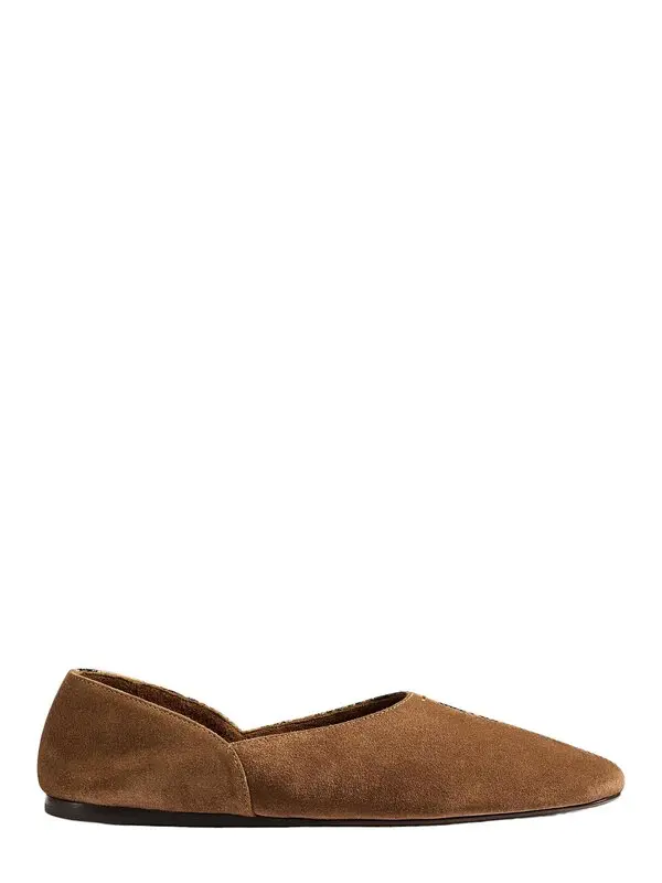 Khaite Jane Suede And Python-embossed Flats - Dattero