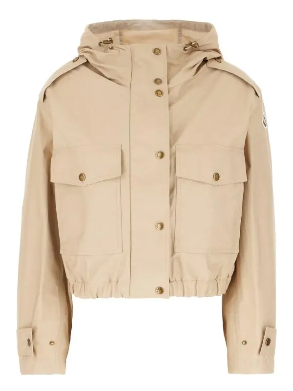 Moncler Cropped Hooded Jacket With Button Details - Multicolor
