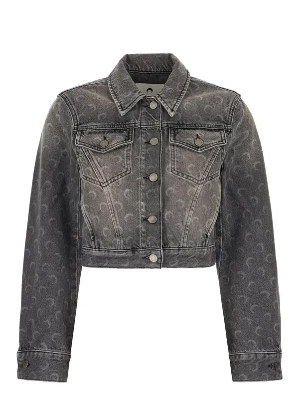 MARINE SERRE Moon Print Denim Jacket - Multicolor