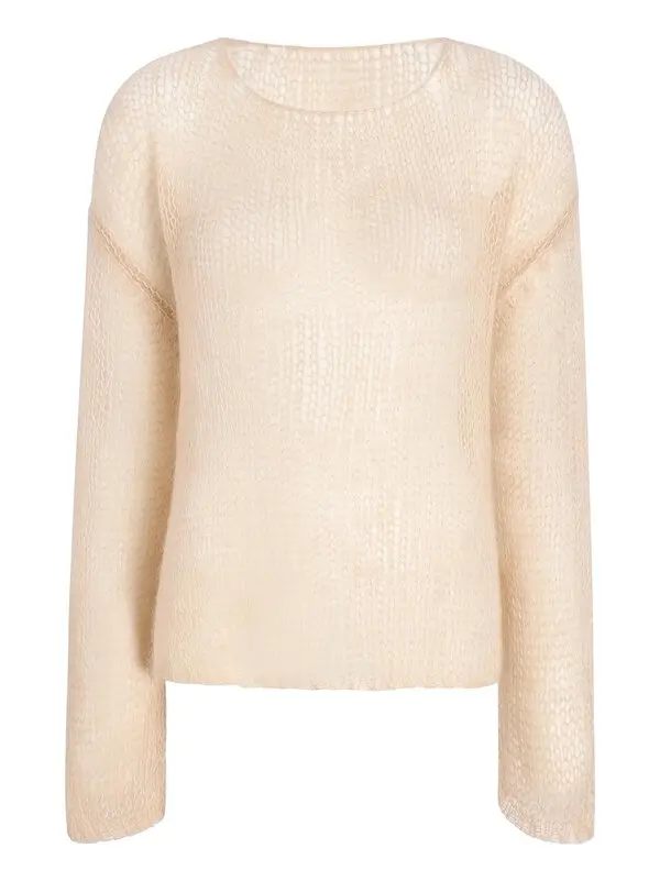 Khaite Wendy Mohair Silk Blend Sweater - Light Beige