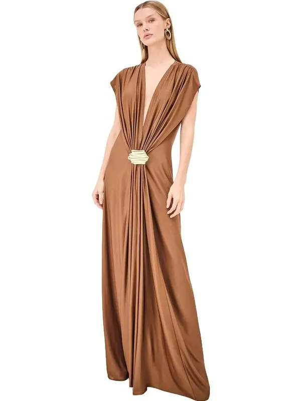Alexis Lunaria Maxi Dress - Brown