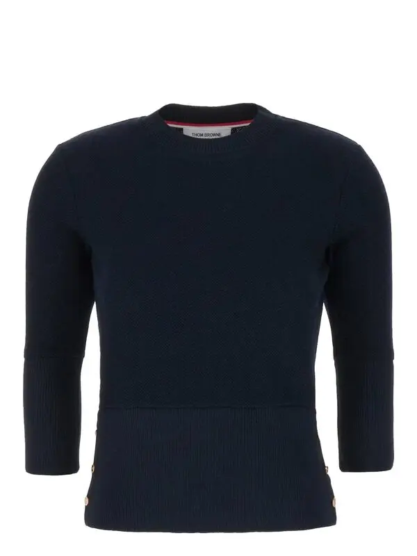 Thom Browne Button Detailed Ribbed Knitwear - Multicolor