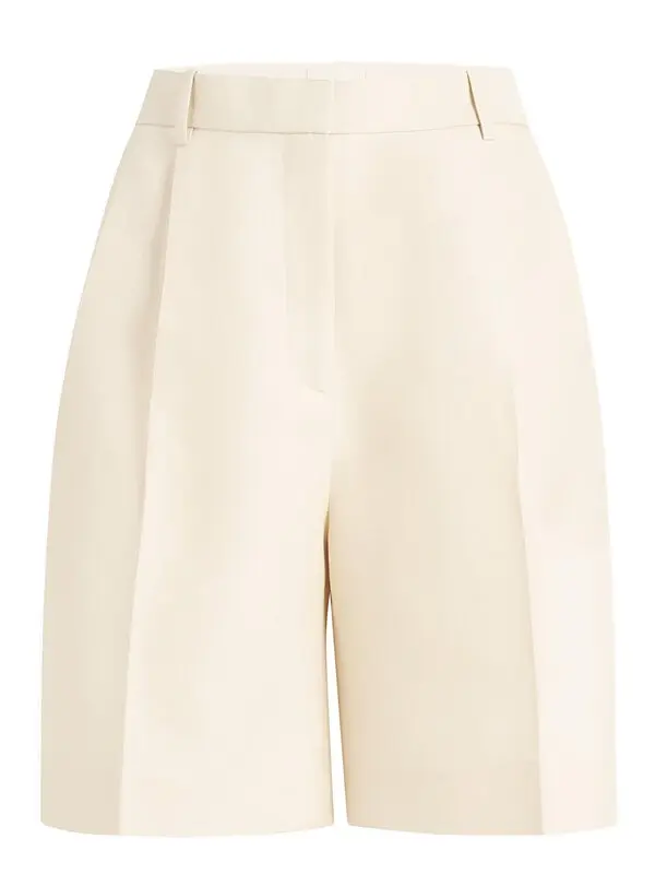 Khaite Auggie Knee-length Tailored Shorts - Ivory Glow