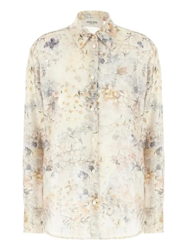 GOLDEN GOOSE Floral Print Sequin Shirt - Multicolor