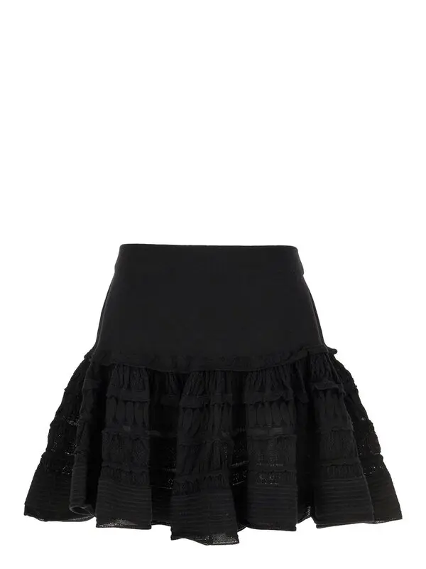 Alaïa Ruched Ruffle Skirt - Multicolor