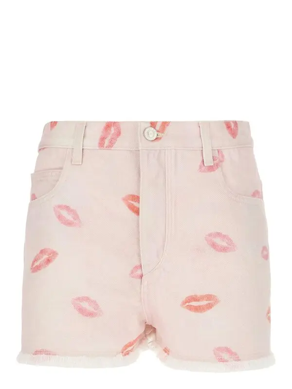 Isabel Marant Étoile Printed Denim Shorts - Multicolor
