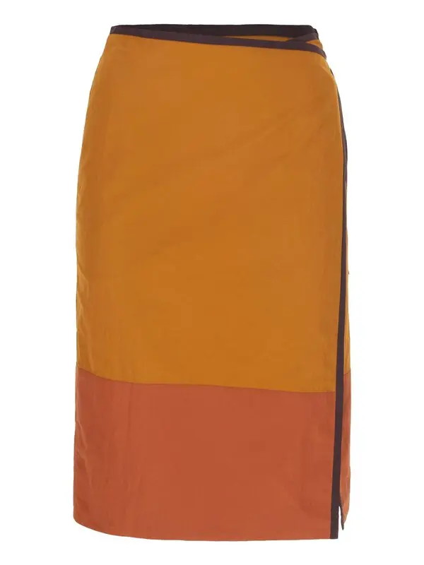Saint Laurent Color Block Wrap Skirt - Multicolor