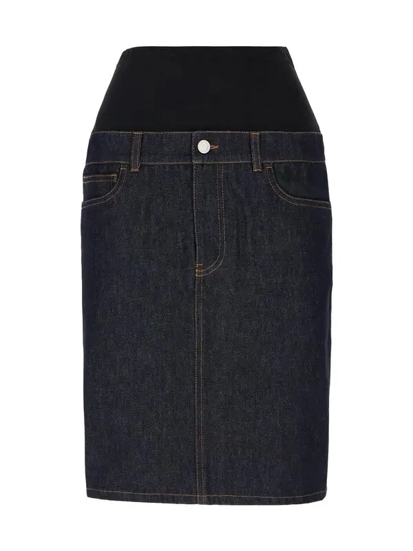 Coperni Denim Skirt With Silver Tone Detail - Multicolor