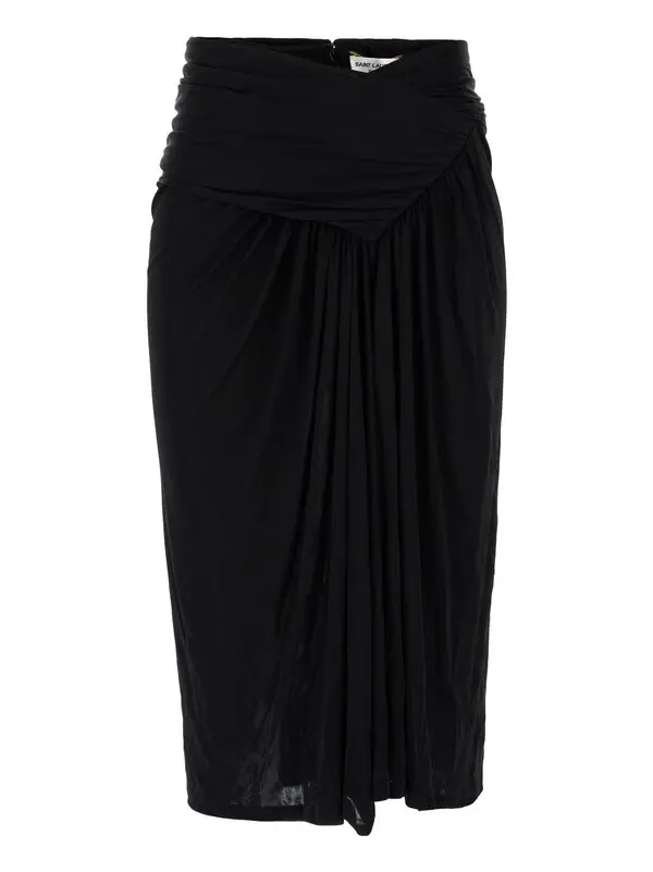 Saint Laurent Asymmetrical Draped Skirt - Multicolor