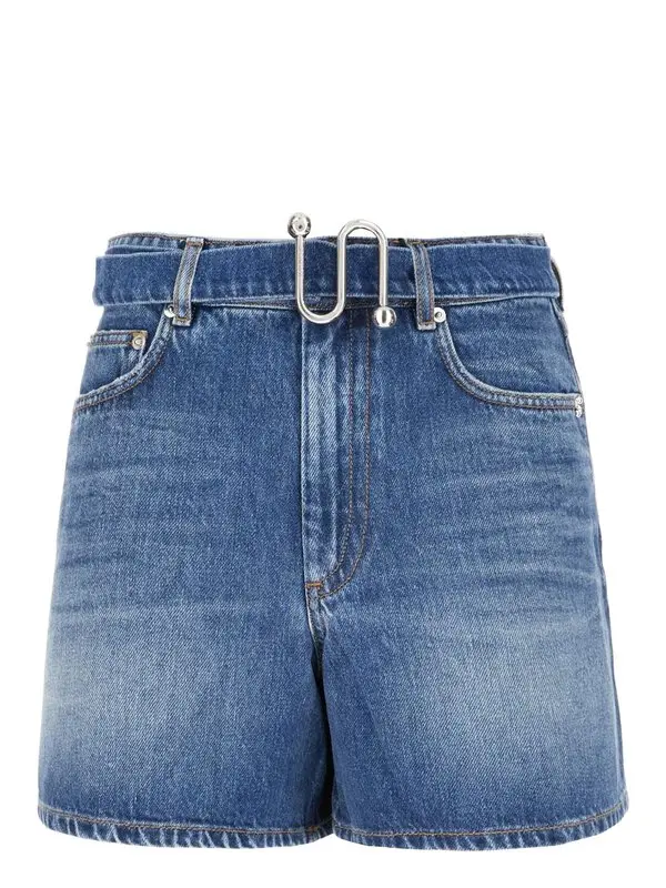 Sportmax Denim Belted Shorts - Multicolor