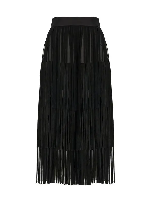 Dolce & Gabbana Black Fringe Skirt - Multicolor