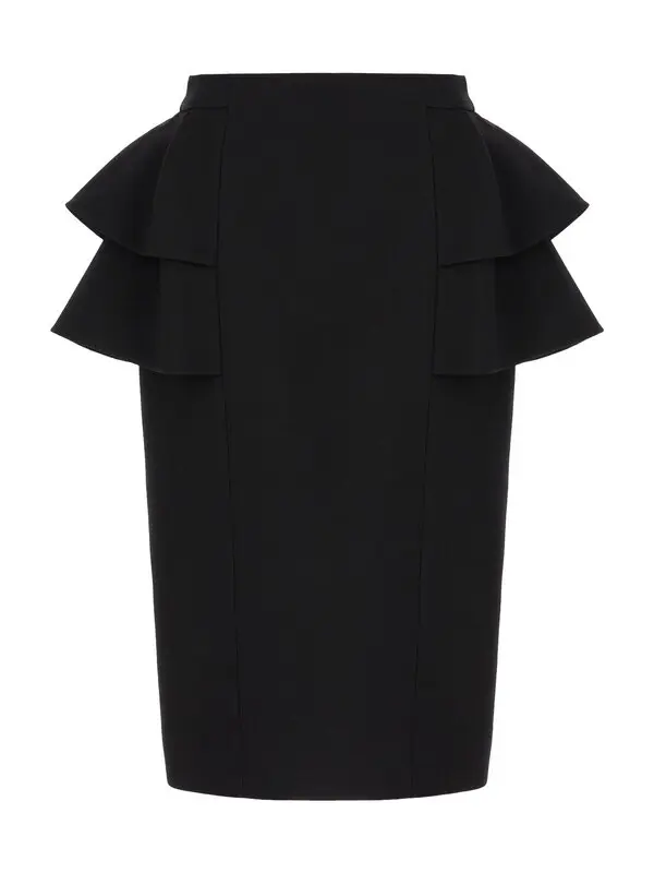 Valentino Garavani Black Ruffled Skirt - Multicolor