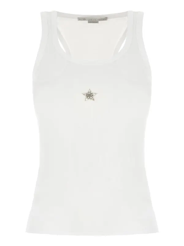 Stella McCartney Ribbed Tank Top With Embellished Star Detail - Multicolor