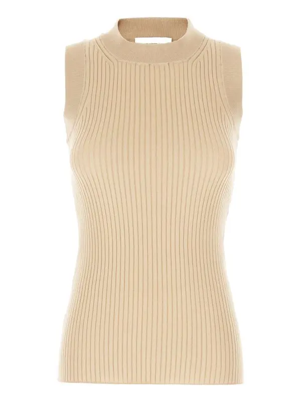 Sportmax Ribbed Mock Neck Sleeveless Top - Multicolor