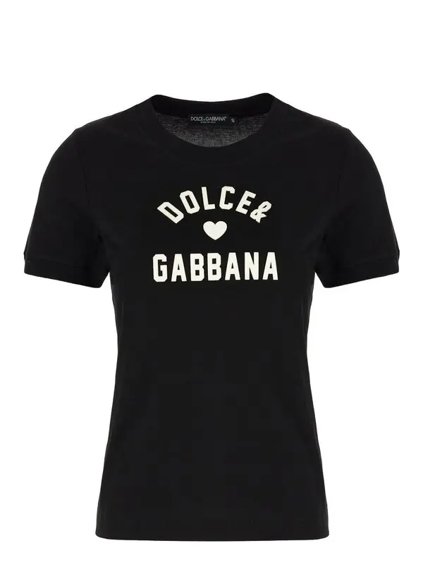 Dolce & Gabbana Short Sleeve T-shirt With Logo - Multicolor
