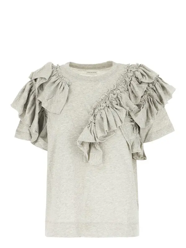 Dries Van Noten T-shirt With Ruffle Detailing - Multicolor