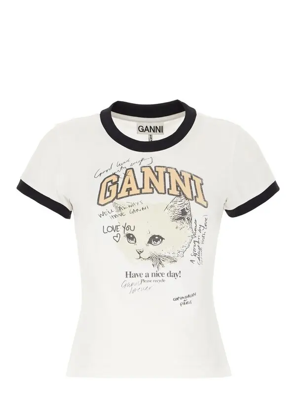 GANNI Graphic T-shirt - Multicolor